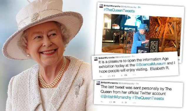 The royal tweet: British queen Elizabeth sends first Twitter message ...