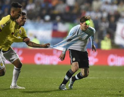 Lionel Messi targeted with dangerous green laser pen during Copa ...